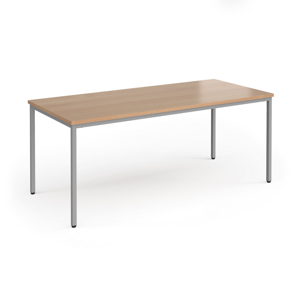 Flexi 25 rectangular table with silver frame 1800mm x 800mm - beech ...